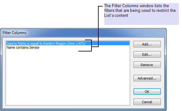 Lists Guide Use Sql To Create A Filter For A List Other Than An Alarms List Display And Use